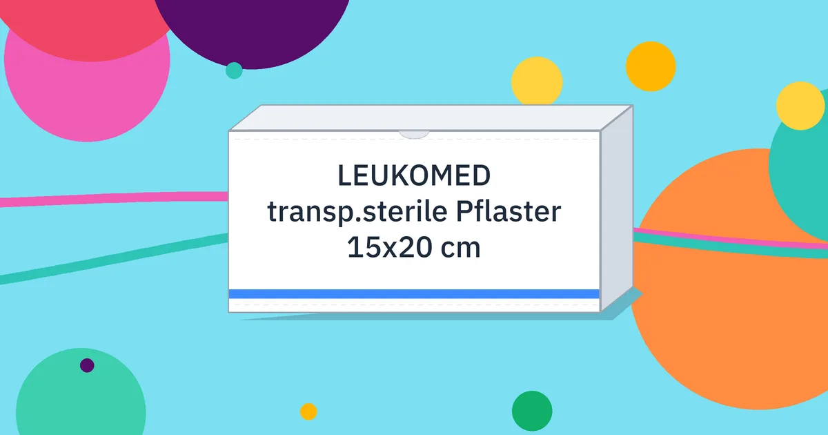 Symbolbild: Packung mit der Aufschrift LEUKOMED transp.sterile Pflaster 15x20 cm (PZN 05560991) – Verfügbarkeit und Bezug in Apotheken in Frankfurt am Main
