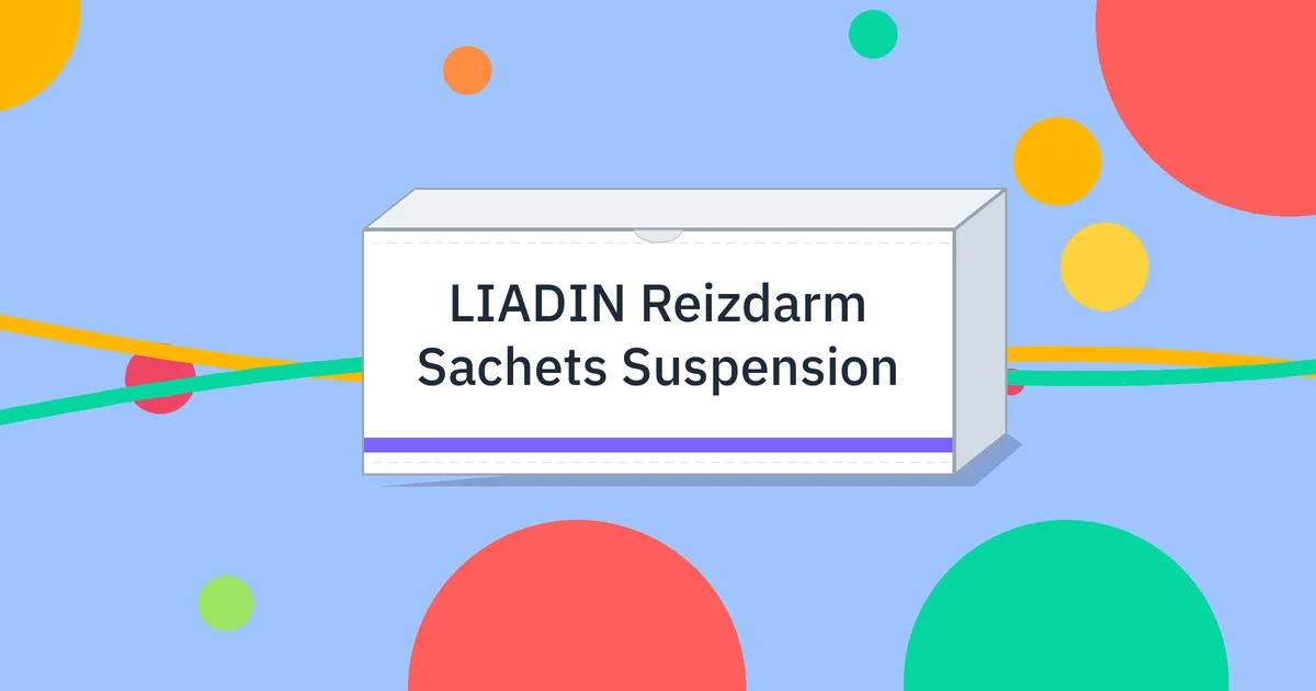 Symbolbild: Packung mit der Aufschrift LIADIN Reizdarm Sachets Suspension (PZN 14289607) – Verfügbarkeit und Bezug in Apotheken in Frankfurt am Main