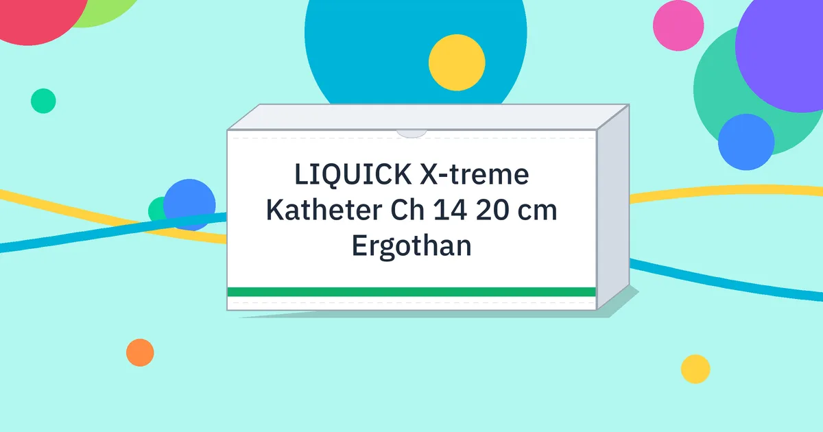 Symbolbild: Packung mit der Aufschrift LIQUICK X-treme Katheter Ch 14 20 cm Ergothan (PZN 12391193) – Verfügbarkeit und Bezug in Apotheken in Frankfurt am Main