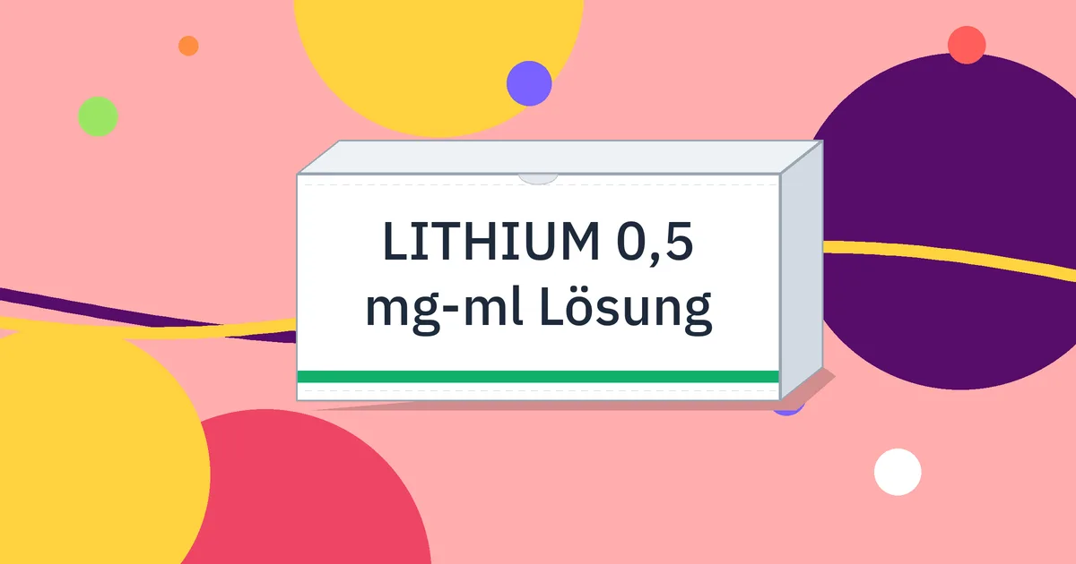 Symbolbild: Packung mit der Aufschrift LITHIUM 0,5 mg-ml Lösung (PZN 20305664) – Verfügbarkeit und Bezug in Apotheken in Frankfurt am Main