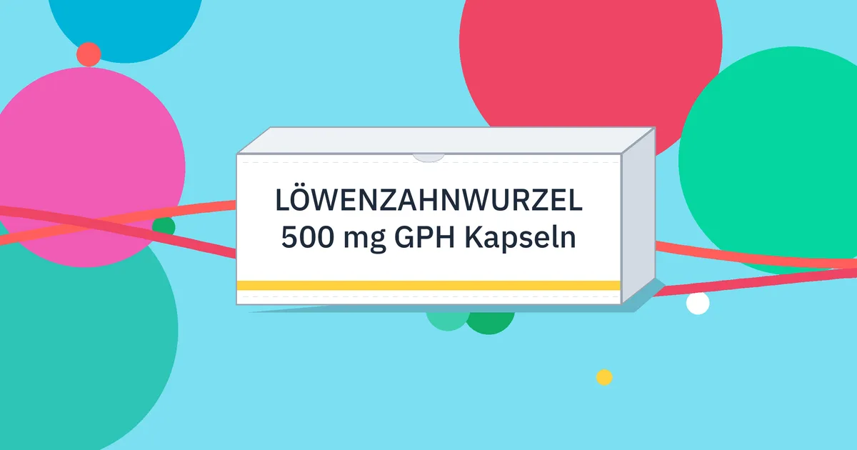 Symbolbild: Packung mit der Aufschrift LÖWENZAHNWURZEL 500 mg GPH Kapseln (PZN 19786500) – Verfügbarkeit und Bezug in Apotheken in Frankfurt am Main