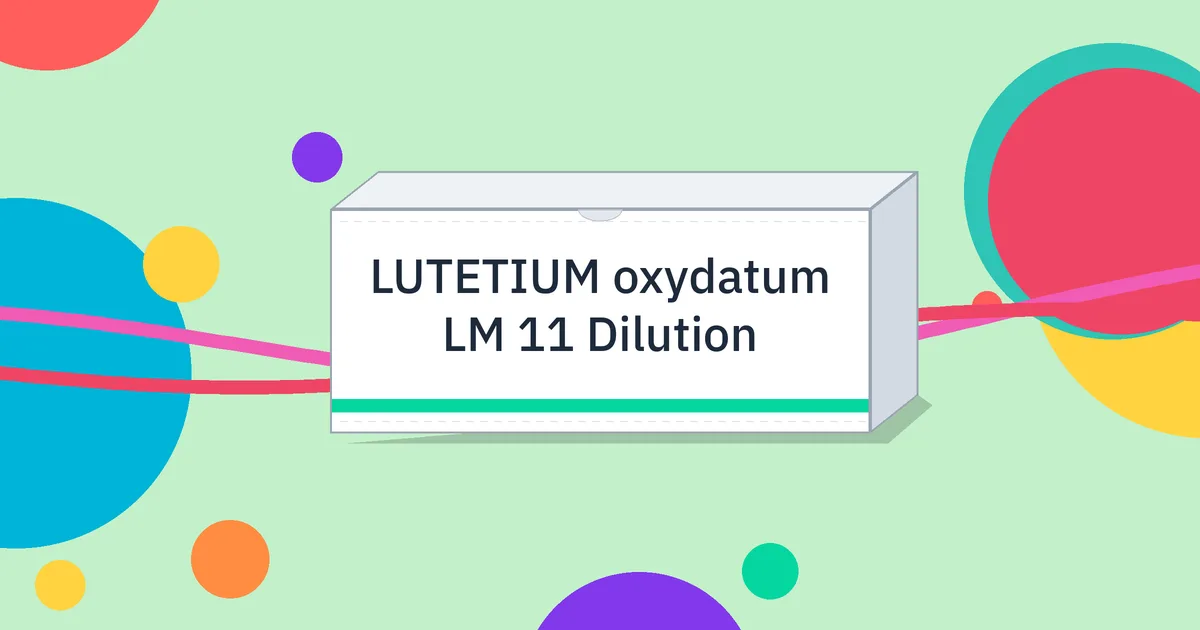 Symbolbild: Packung mit der Aufschrift LUTETIUM oxydatum LM 11 Dilution (PZN 12934794) – Verfügbarkeit und Bezug in Apotheken in Frankfurt am Main