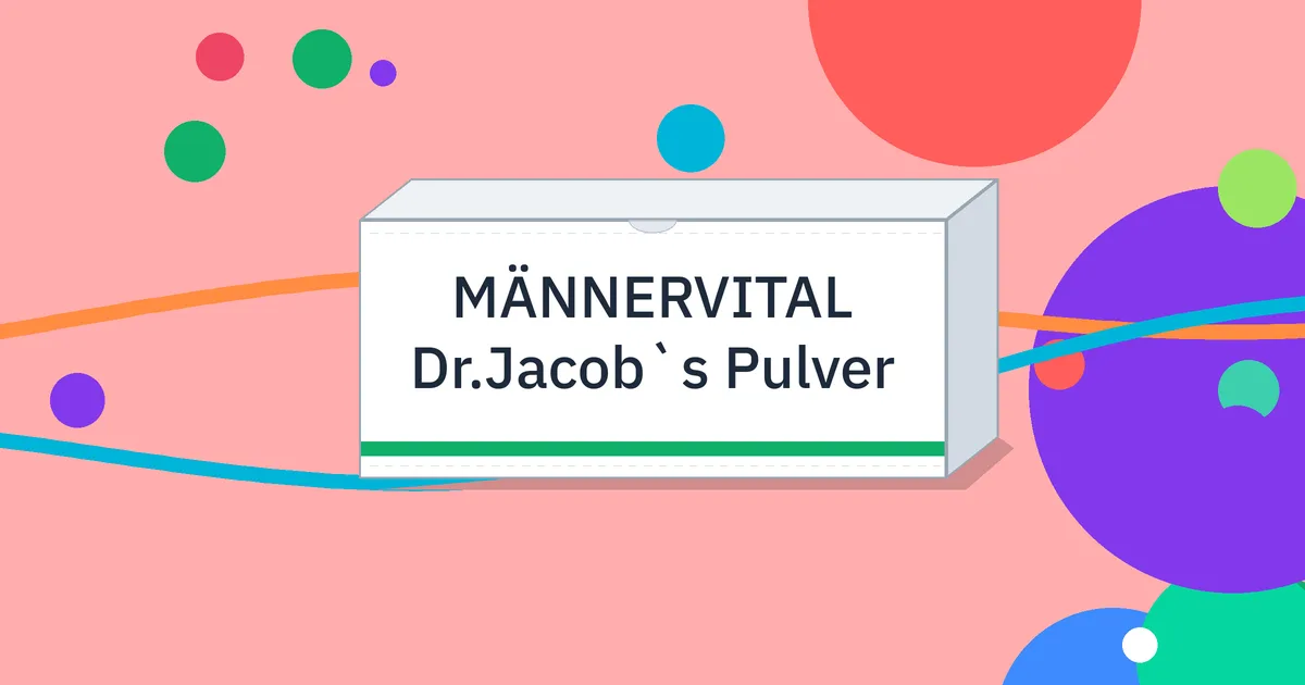 Symbolbild: Packung mit der Aufschrift MÄNNERVITAL Dr.Jacob`s Pulver (PZN 07698943) – Verfügbarkeit und Bezug in Apotheken in Frankfurt am Main