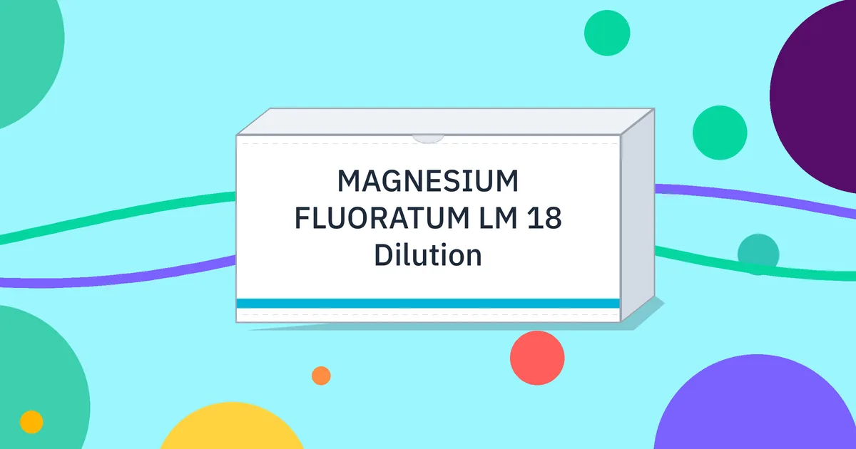 Symbolbild: Packung mit der Aufschrift MAGNESIUM FLUORATUM LM 18 Dilution (PZN 12937545) – Verfügbarkeit und Bezug in Apotheken in Frankfurt am Main