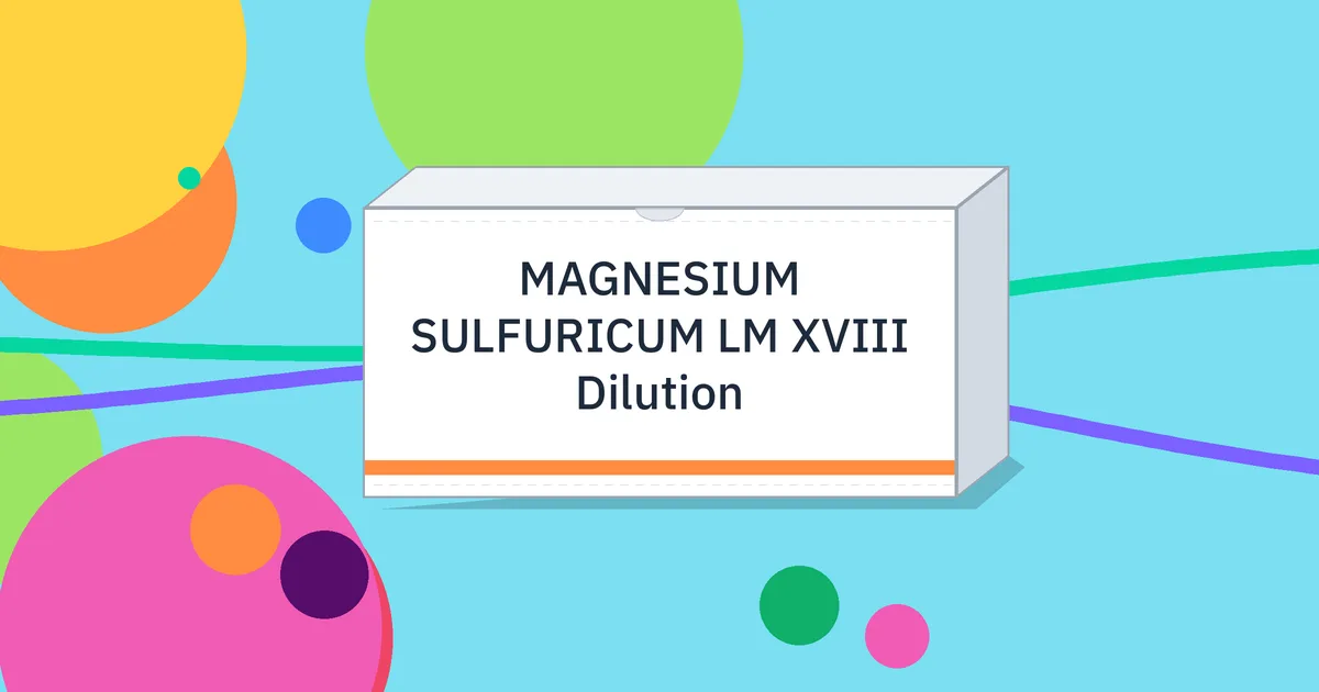Symbolbild: Packung mit der Aufschrift MAGNESIUM SULFURICUM LM XVIII Dilution (PZN 02668788) – Verfügbarkeit und Bezug in Apotheken in Frankfurt am Main