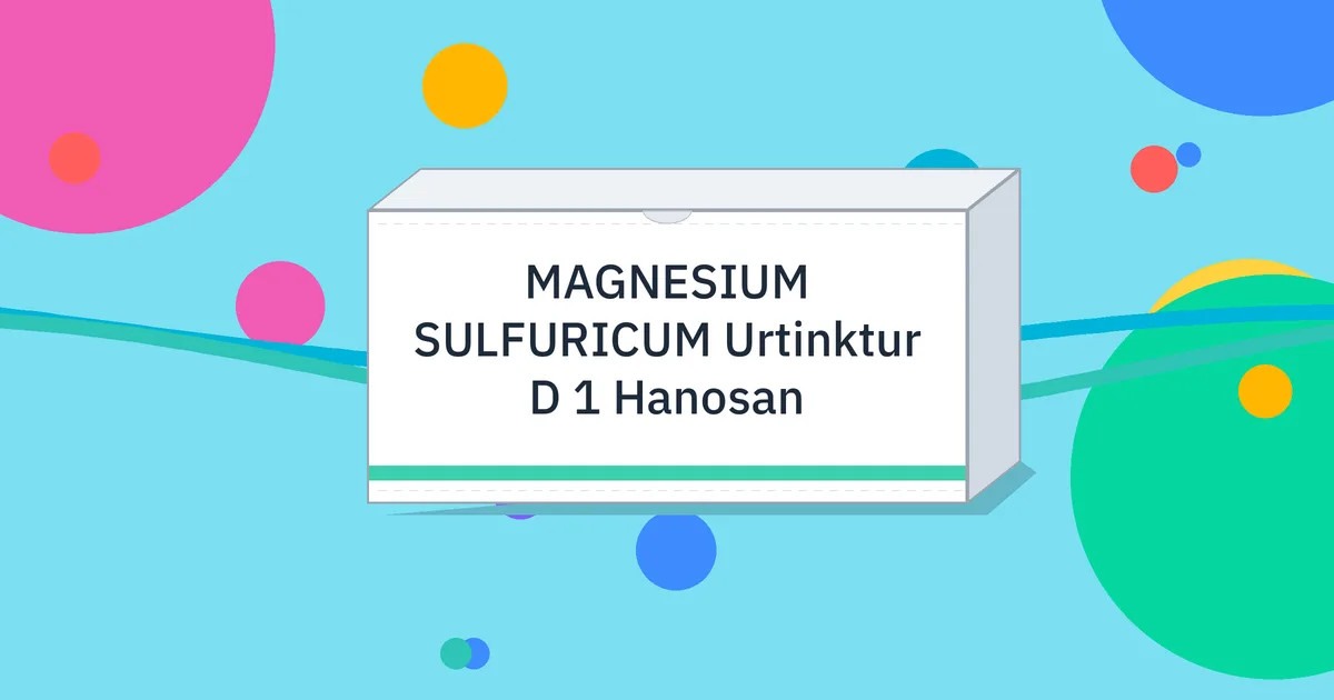 Symbolbild: Packung mit der Aufschrift MAGNESIUM SULFURICUM Urtinktur D 1 Hanosan (PZN 07431743) – Verfügbarkeit und Bezug in Apotheken in Frankfurt am Main