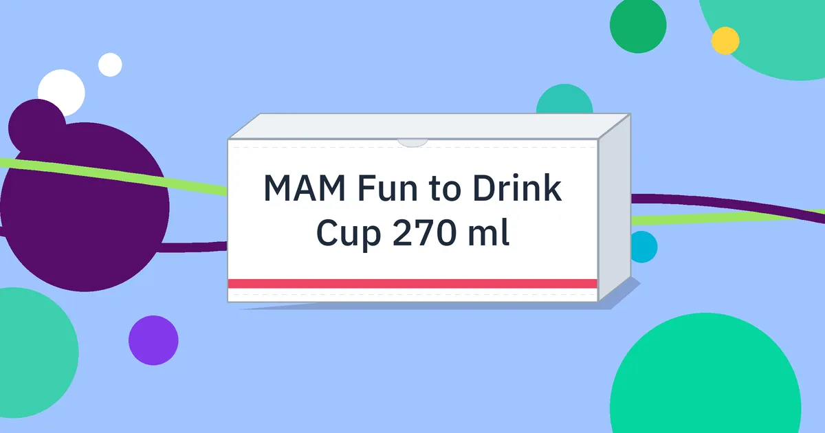 Symbolbild: Packung mit der Aufschrift MAM Fun to Drink Cup 270 ml (PZN 11645734) – Verfügbarkeit und Bezug in Apotheken in Frankfurt am Main