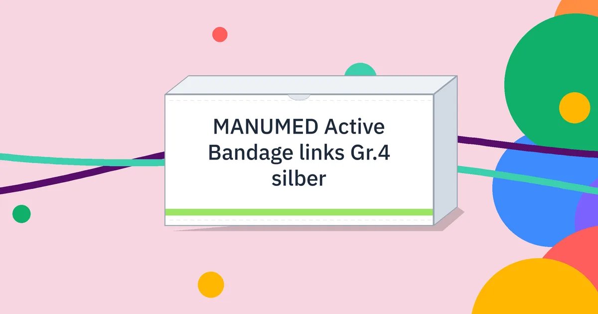 Symbolbild: Packung mit der Aufschrift MANUMED Active Bandage links Gr.4 silber (PZN 15315488) – Verfügbarkeit und Bezug in Apotheken in Frankfurt am Main