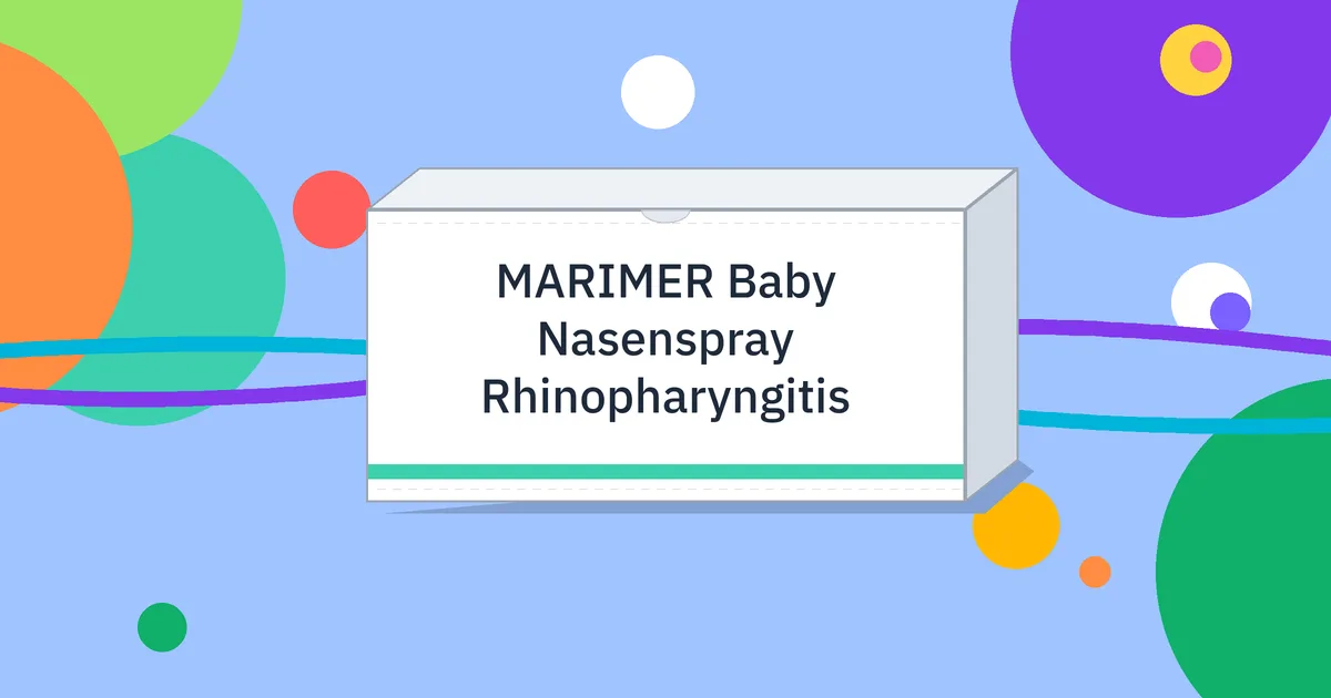 Symbolbild: Packung mit der Aufschrift MARIMER Baby Nasenspray Rhinopharyngitis (PZN 17639054) – Verfügbarkeit und Bezug in Apotheken in Frankfurt am Main