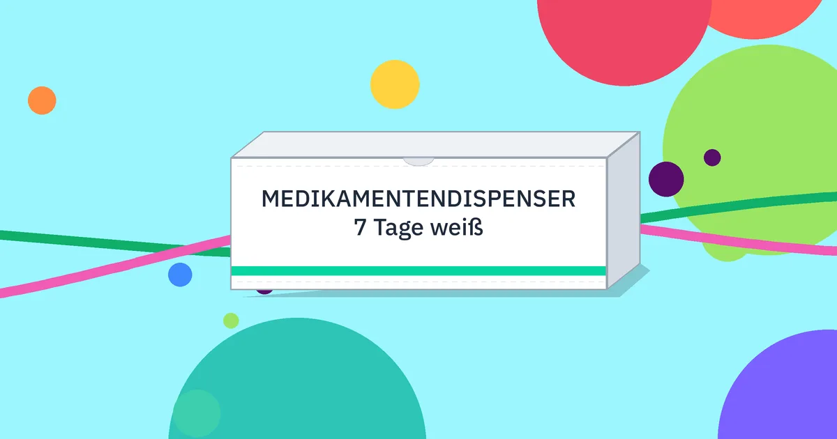 Symbolbild: Packung mit der Aufschrift MEDIKAMENTENDISPENSER 7 Tage weiß (PZN 03136013) – Verfügbarkeit und Bezug in Apotheken in Frankfurt am Main