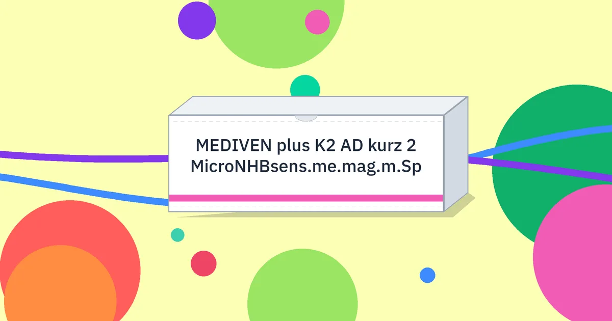 Symbolbild: Packung mit der Aufschrift MEDIVEN plus K2 AD kurz 2 MicroNHBsens.me.mag.m.Sp (PZN 15934151) – Verfügbarkeit und Bezug in Apotheken in Frankfurt am Main