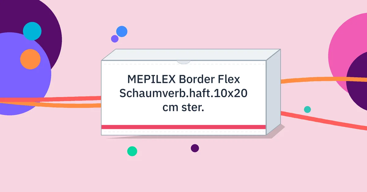 Symbolbild: Packung mit der Aufschrift MEPILEX Border Flex Schaumverb.haft.10x20 cm ster. (PZN 19078022) – Verfügbarkeit und Bezug in Apotheken in Frankfurt am Main