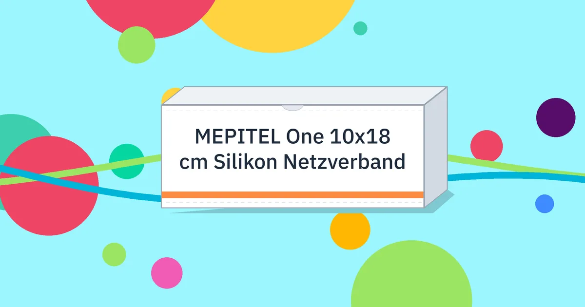 Symbolbild: Packung mit der Aufschrift MEPITEL One 10x18 cm Silikon Netzverband (PZN 13719230) – Verfügbarkeit und Bezug in Apotheken in Frankfurt am Main