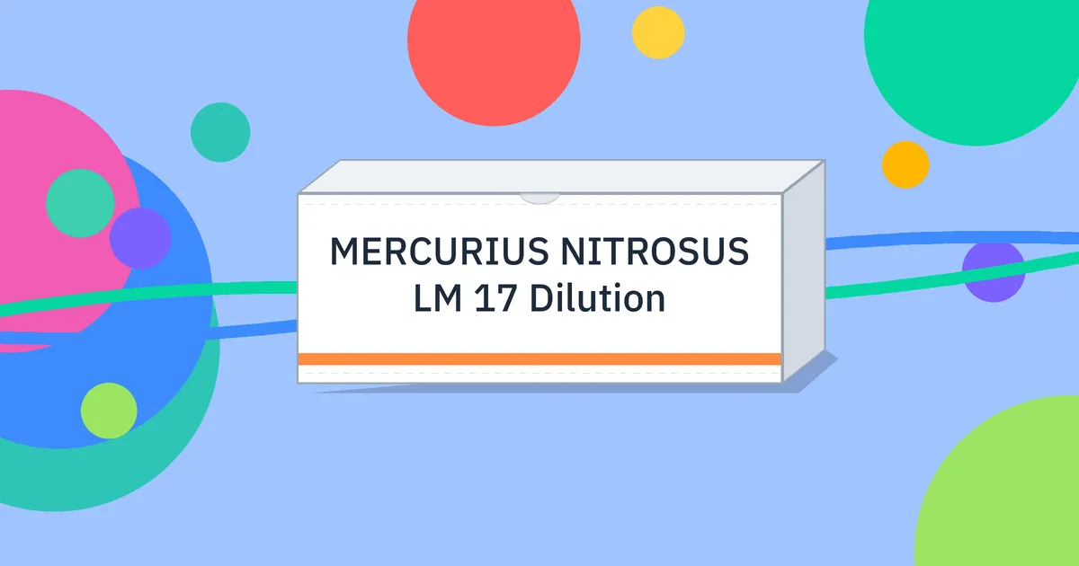 Symbolbild: Packung mit der Aufschrift MERCURIUS NITROSUS LM 17 Dilution (PZN 12952326) – Verfügbarkeit und Bezug in Apotheken in Frankfurt am Main