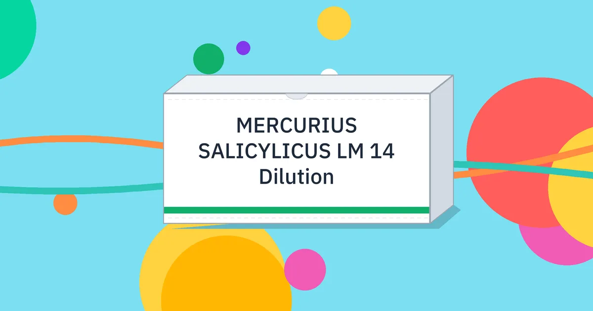 Symbolbild: Packung mit der Aufschrift MERCURIUS SALICYLICUS LM 14 Dilution (PZN 12953633) – Verfügbarkeit und Bezug in Apotheken in Frankfurt am Main