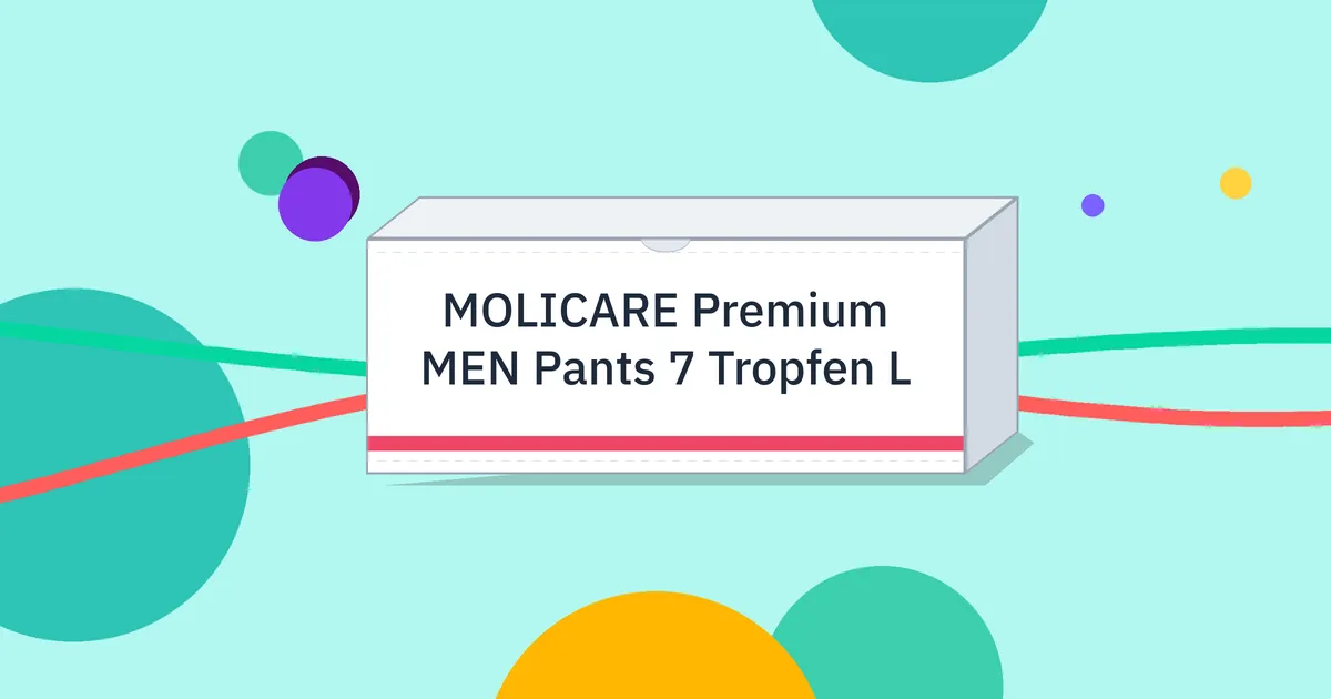 Symbolbild: Packung mit der Aufschrift MOLICARE Premium MEN Pants 7 Tropfen L (PZN 15567422) – Verfügbarkeit und Bezug in Apotheken in Frankfurt am Main