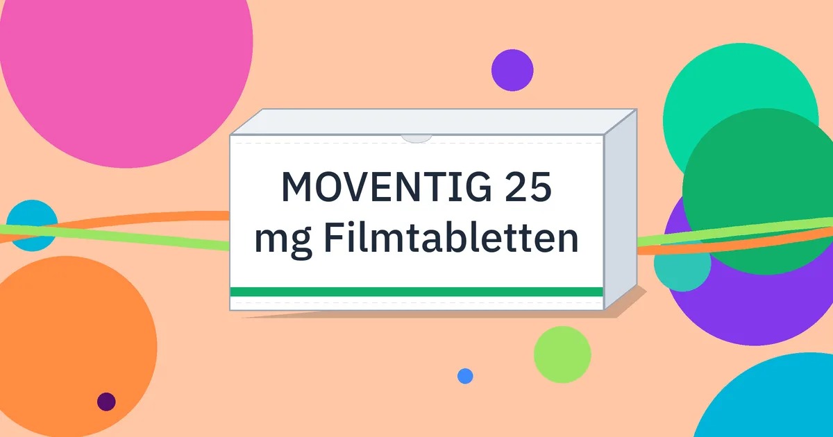 Symbolbild: Packung mit der Aufschrift MOVENTIG 25 mg Filmtabletten (PZN 01939819) – Verfügbarkeit und Bezug in Apotheken in Frankfurt am Main