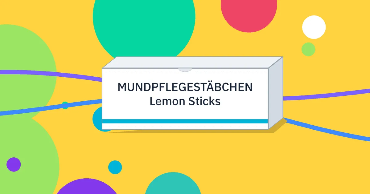 Symbolbild: Packung mit der Aufschrift MUNDPFLEGESTÄBCHEN Lemon Sticks (PZN 02819945) – Verfügbarkeit und Bezug in Apotheken in Frankfurt am Main