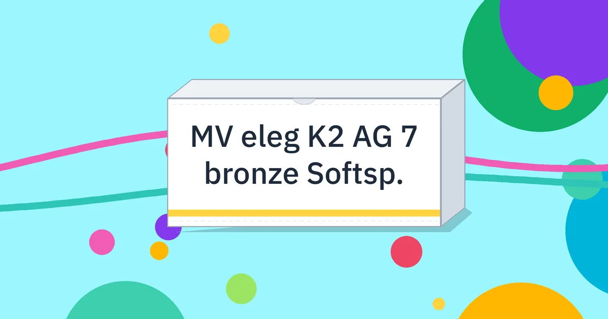 Symbolbild: Packung mit der Aufschrift MV eleg K2 AG 7 bronze Softsp. (PZN 14719775) – Verfügbarkeit und Bezug in Apotheken in Frankfurt am Main