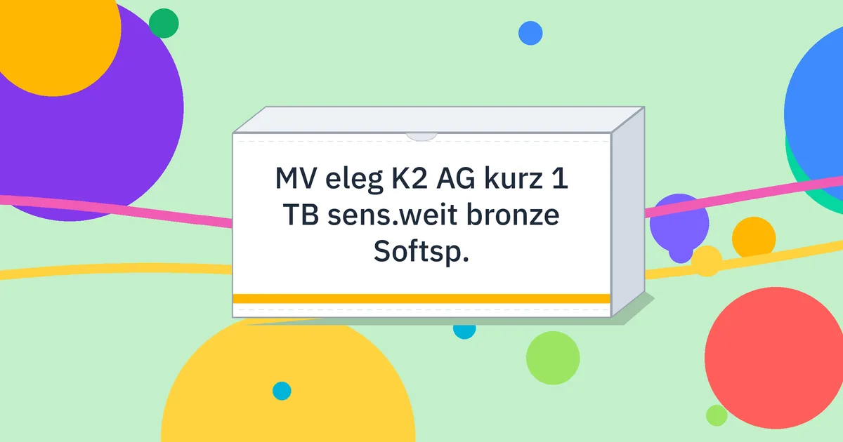 Symbolbild: Packung mit der Aufschrift MV eleg K2 AG kurz 1 TB sens.weit bronze Softsp. (PZN 14716848) – Verfügbarkeit und Bezug in Apotheken in Frankfurt am Main