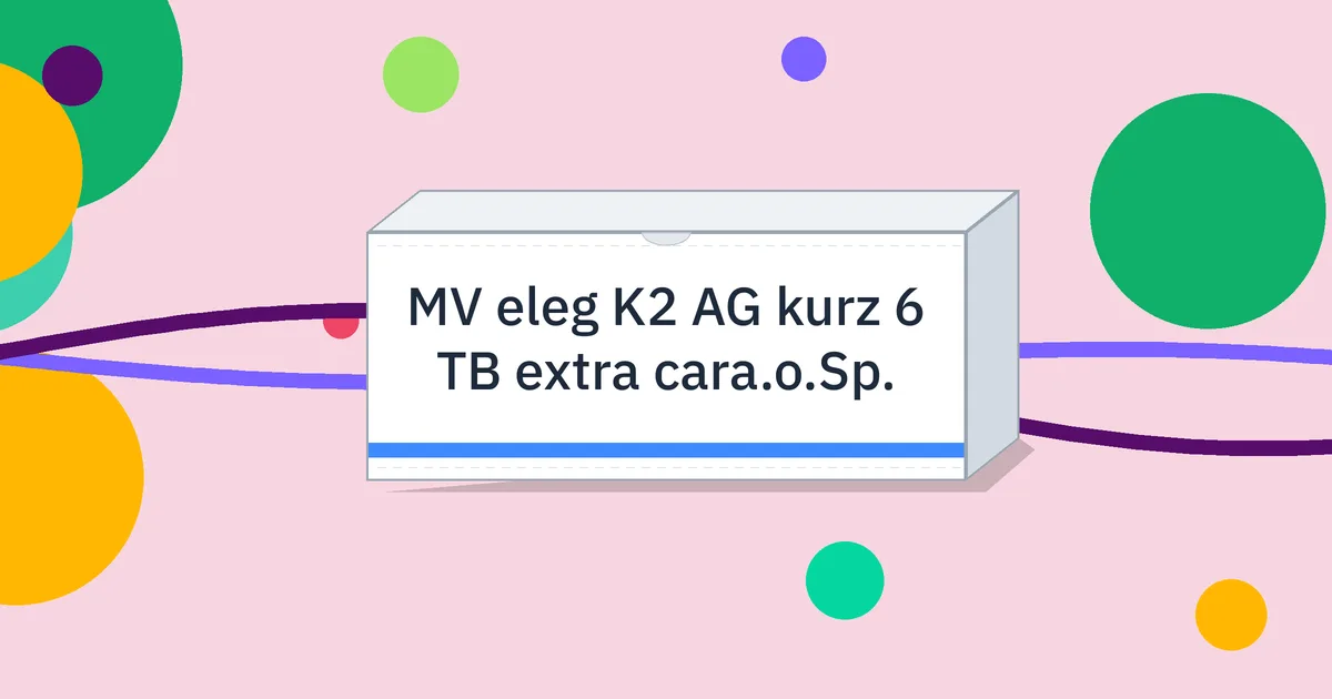 Symbolbild: Packung mit der Aufschrift MV eleg K2 AG kurz 6 TB extra cara.o.Sp. (PZN 09878796) – Verfügbarkeit und Bezug in Apotheken in Frankfurt am Main