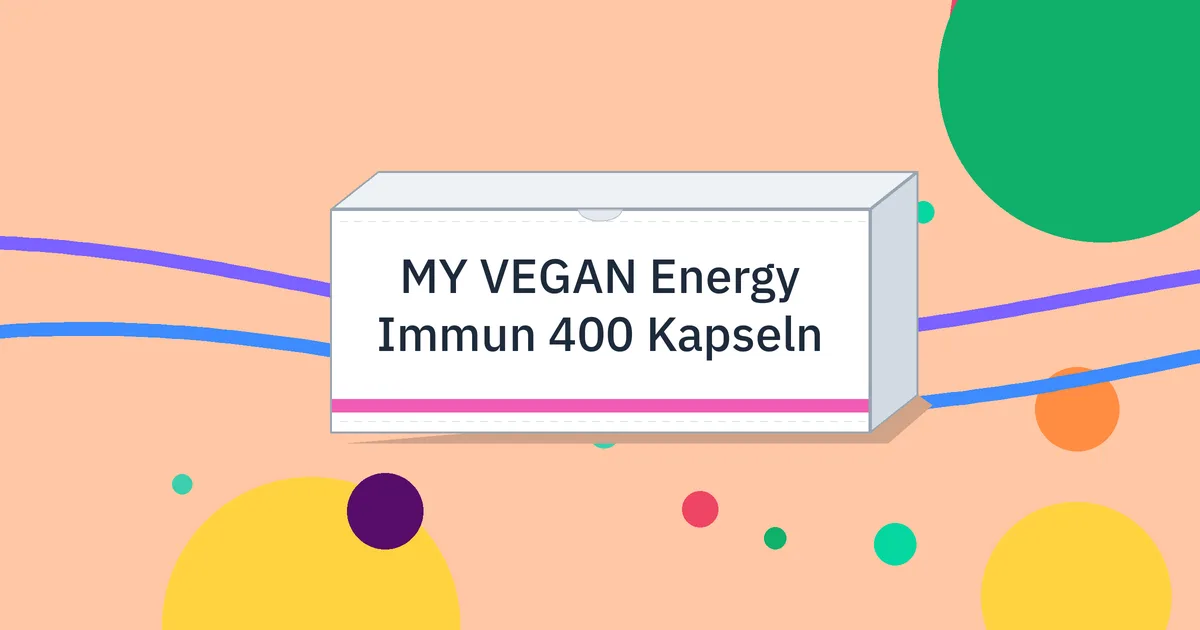 Symbolbild: Packung mit der Aufschrift MY VEGAN Energy Immun 400 Kapseln (PZN 12345158) – Verfügbarkeit und Bezug in Apotheken in Frankfurt am Main