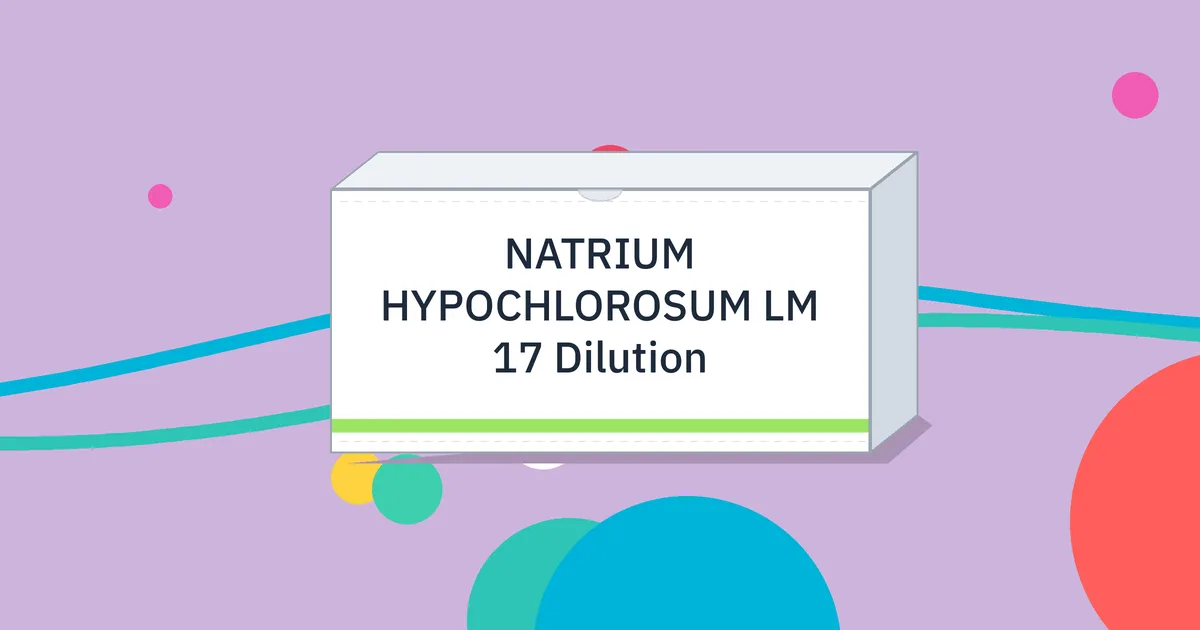 Symbolbild: Packung mit der Aufschrift NATRIUM HYPOCHLOROSUM LM 17 Dilution (PZN 12963011) – Verfügbarkeit und Bezug in Apotheken in Frankfurt am Main