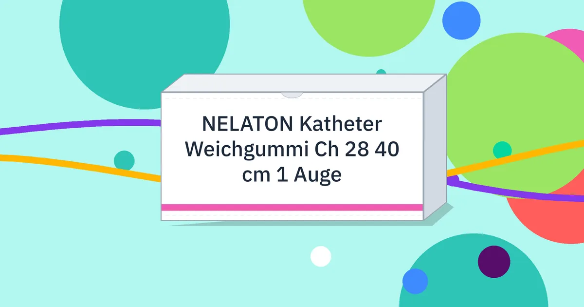 Symbolbild: Packung mit der Aufschrift NELATON Katheter Weichgummi Ch 28 40 cm 1 Auge (PZN 10085977) – Verfügbarkeit und Bezug in Apotheken in Frankfurt am Main