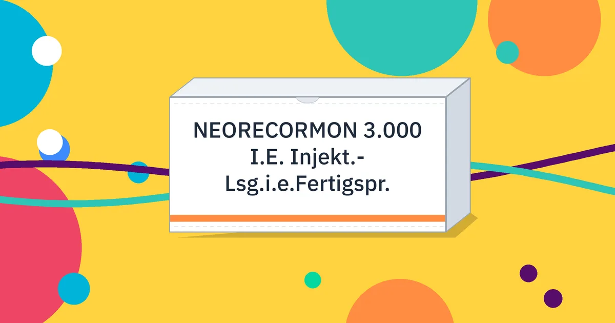 Symbolbild: Packung mit der Aufschrift NEORECORMON 3.000 I.E. Injekt.-Lsg.i.e.Fertigspr. (PZN 18442810) – Verfügbarkeit und Bezug in Apotheken in Frankfurt am Main