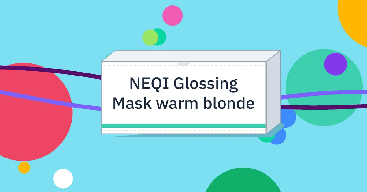 Symbolbild: Packung mit der Aufschrift NEQI Glossing Mask warm blonde (PZN 20652259) – Verfügbarkeit und Bezug in Apotheken in Frankfurt am Main