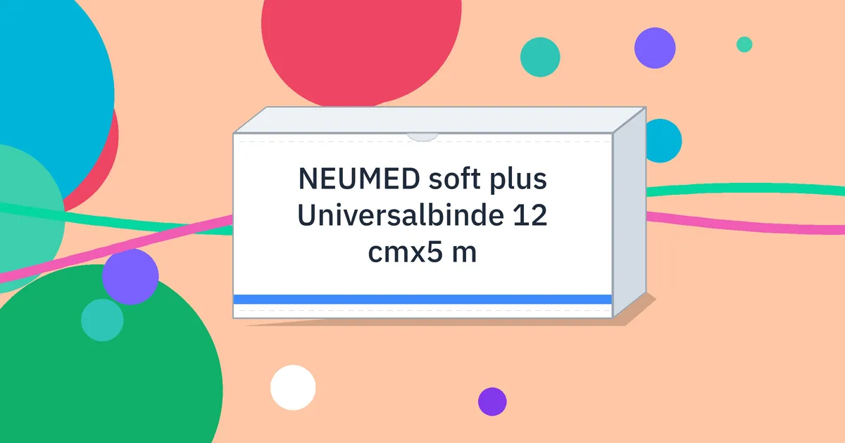 Symbolbild: Packung mit der Aufschrift NEUMED soft plus Universalbinde 12 cmx5 m (PZN 12563889) – Verfügbarkeit und Bezug in Apotheken in Frankfurt am Main