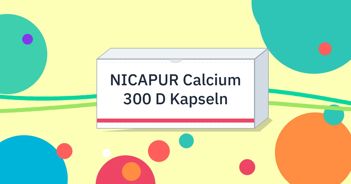 Symbolbild: Packung mit der Aufschrift NICAPUR Calcium 300 D Kapseln (PZN 06443098) – Verfügbarkeit und Bezug in Apotheken in Frankfurt am Main
