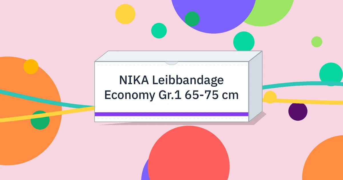 Symbolbild: Packung mit der Aufschrift NIKA Leibbandage Economy Gr.1 65-75 cm (PZN 18172204) – Verfügbarkeit und Bezug in Apotheken in Frankfurt am Main