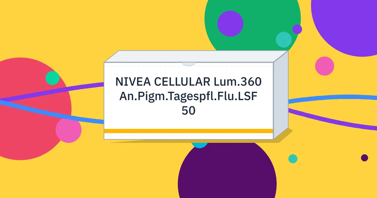 Symbolbild: Packung mit der Aufschrift NIVEA CELLULAR Lum.360 An.Pigm.Tagespfl.Flu.LSF 50 (PZN 17624986) – Verfügbarkeit und Bezug in Apotheken in Frankfurt am Main