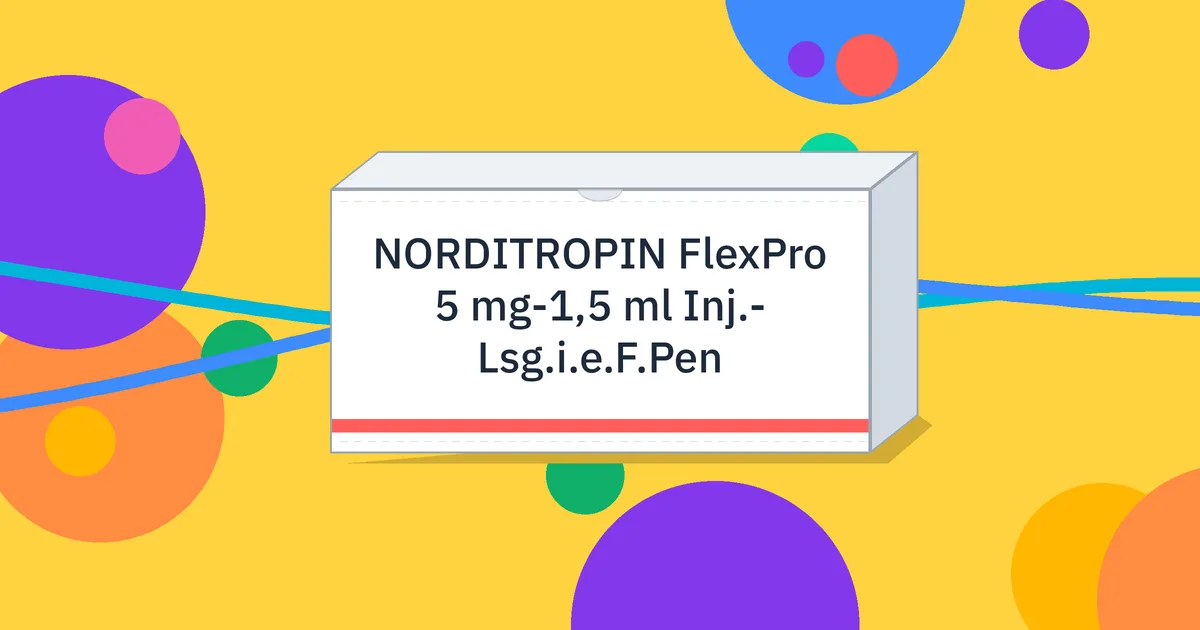 Symbolbild: Packung mit der Aufschrift NORDITROPIN FlexPro 5 mg-1,5 ml Inj.-Lsg.i.e.F.Pen (PZN 10966293) – Verfügbarkeit und Bezug in Apotheken in Frankfurt am Main