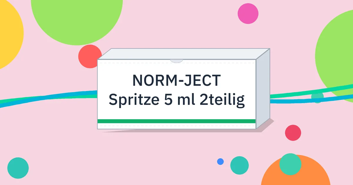 Symbolbild: Packung mit der Aufschrift NORM-JECT Spritze 5 ml 2teilig (PZN 09891265) – Verfügbarkeit und Bezug in Apotheken in Frankfurt am Main