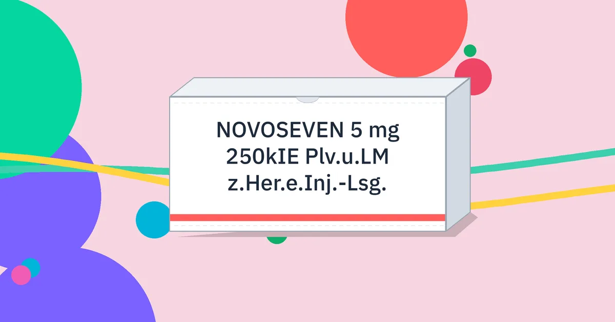 Symbolbild: Packung mit der Aufschrift NOVOSEVEN 5 mg 250kIE Plv.u.LM z.Her.e.Inj.-Lsg. (PZN 06062953) – Verfügbarkeit und Bezug in Apotheken in Frankfurt am Main