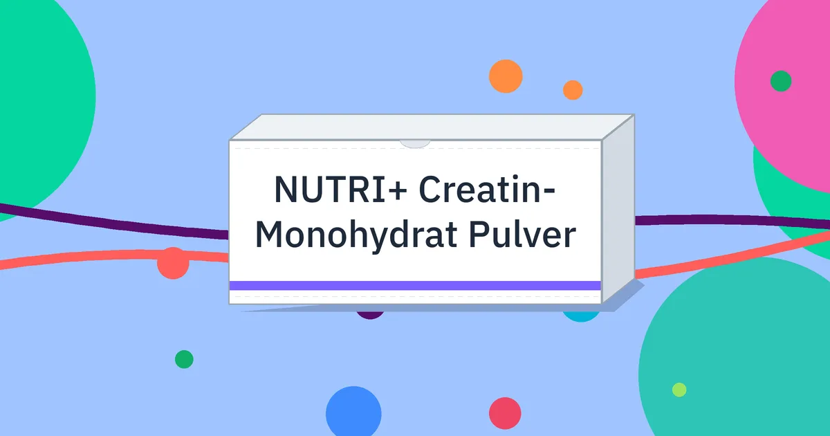 Symbolbild: Packung mit der Aufschrift NUTRI+ Creatin-Monohydrat Pulver (PZN 19667681) – Verfügbarkeit und Bezug in Apotheken in Frankfurt am Main