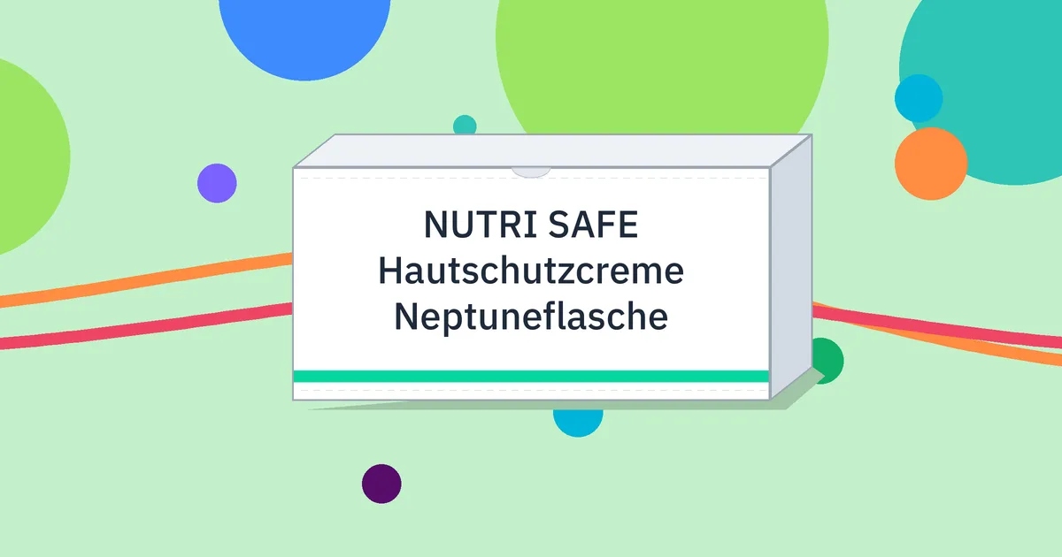 Symbolbild: Packung mit der Aufschrift NUTRI SAFE Hautschutzcreme Neptuneflasche (PZN 08821340) – Verfügbarkeit und Bezug in Apotheken in Frankfurt am Main