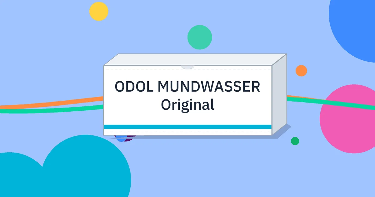 Symbolbild: Packung mit der Aufschrift ODOL MUNDWASSER Original (PZN 09634456) – Verfügbarkeit und Bezug in Apotheken in Frankfurt am Main
