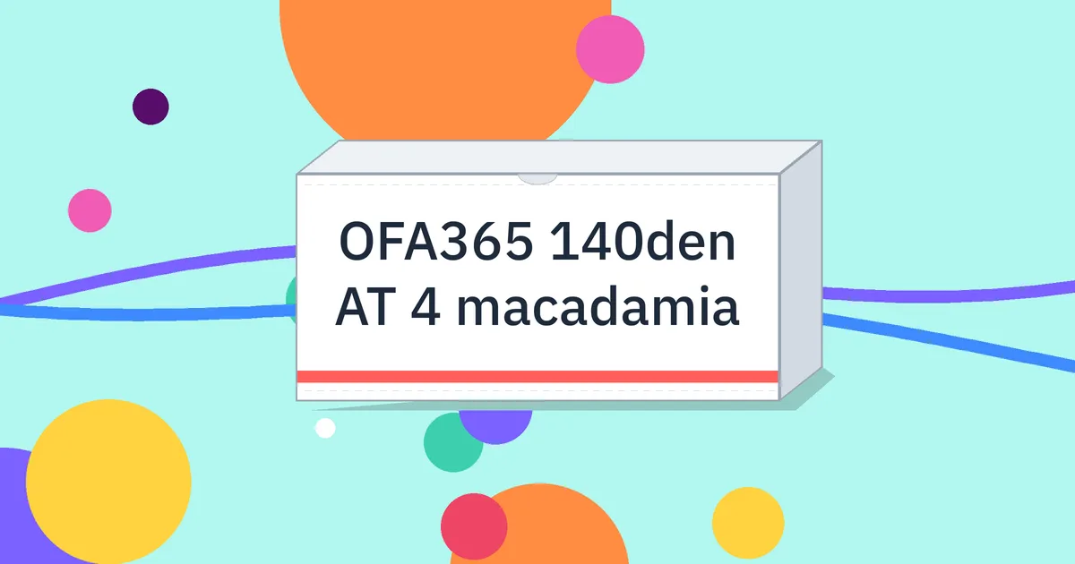 Symbolbild: Packung mit der Aufschrift OFA365 140den AT 4 macadamia (PZN 16723315) – Verfügbarkeit und Bezug in Apotheken in Frankfurt am Main
