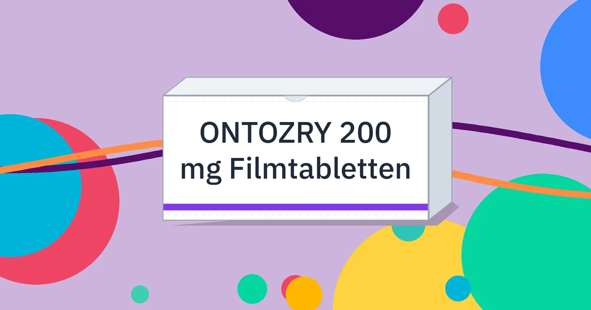 Symbolbild: Packung mit der Aufschrift ONTOZRY 200 mg Filmtabletten (PZN 18756112) – Verfügbarkeit und Bezug in Apotheken in Frankfurt am Main