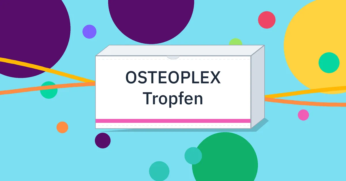 Symbolbild: Packung mit der Aufschrift OSTEOPLEX Tropfen (PZN 07772869) – Verfügbarkeit und Bezug in Apotheken in Frankfurt am Main