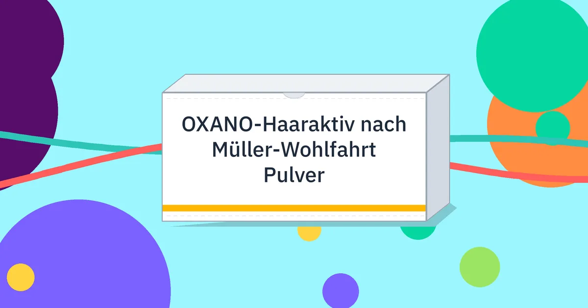 Symbolbild: Packung mit der Aufschrift OXANO-Haaraktiv nach Müller-Wohlfahrt Pulver (PZN 19746771) – Verfügbarkeit und Bezug in Apotheken in Frankfurt am Main