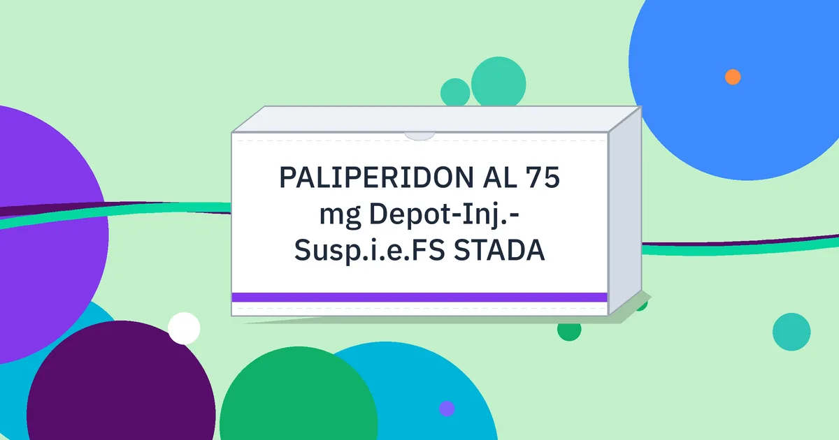 Symbolbild: Packung mit der Aufschrift PALIPERIDON AL 75 mg Depot-Inj.-Susp.i.e.FS STADA (PZN 19115533) – Verfügbarkeit und Bezug in Apotheken in Frankfurt am Main