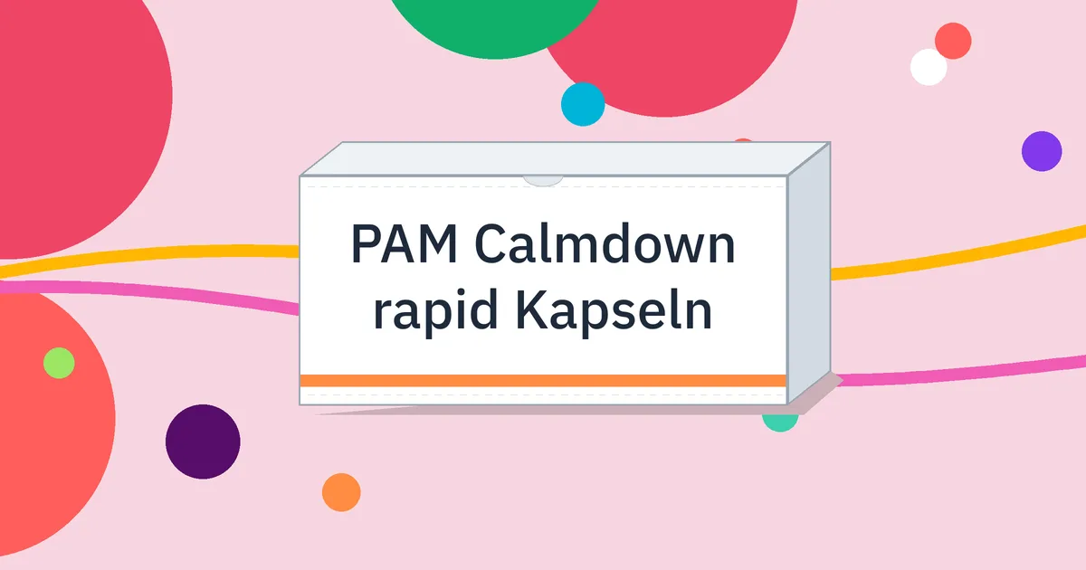Symbolbild: Packung mit der Aufschrift PAM Calmdown rapid Kapseln (PZN 20280326) – Verfügbarkeit und Bezug in Apotheken in Frankfurt am Main