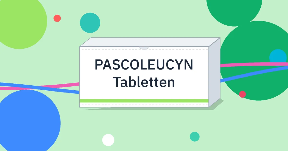 Symbolbild: Packung mit der Aufschrift PASCOLEUCYN Tabletten (PZN 04043302) – Verfügbarkeit und Bezug in Apotheken in Frankfurt am Main
