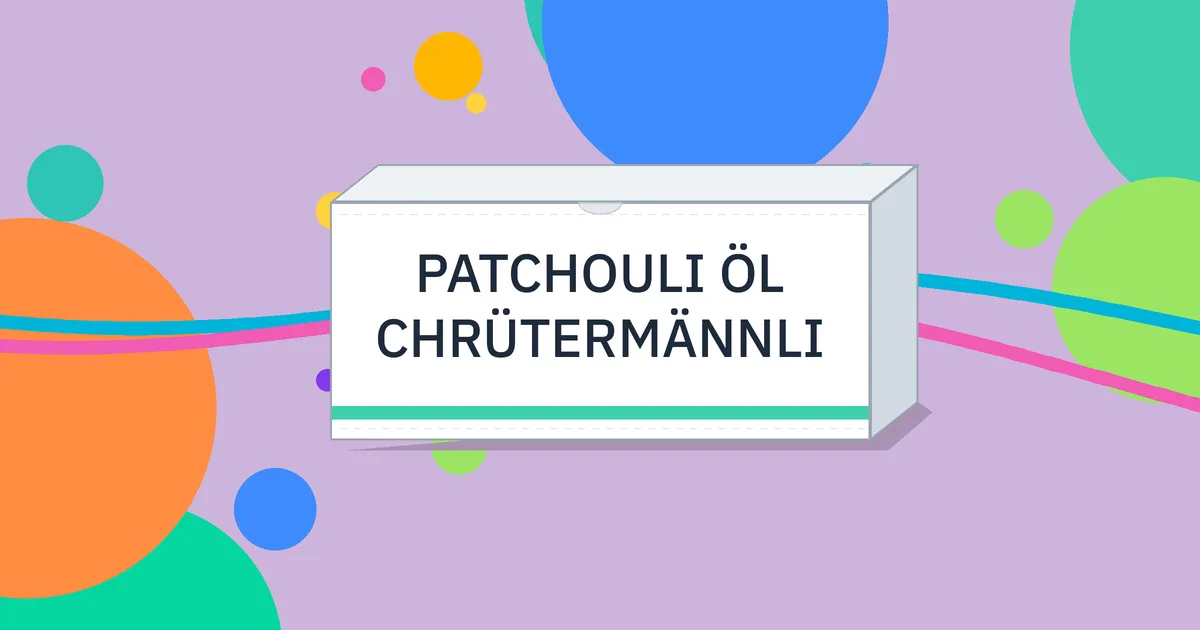 Symbolbild: Packung mit der Aufschrift PATCHOULI ÖL CHRÜTERMÄNNLI (PZN 07197158) – Verfügbarkeit und Bezug in Apotheken in Frankfurt am Main