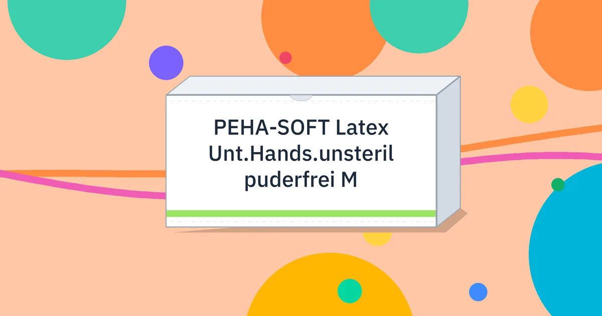 Symbolbild: Packung mit der Aufschrift PEHA-SOFT Latex Unt.Hands.unsteril puderfrei M (PZN 07126885) – Verfügbarkeit und Bezug in Apotheken in Frankfurt am Main