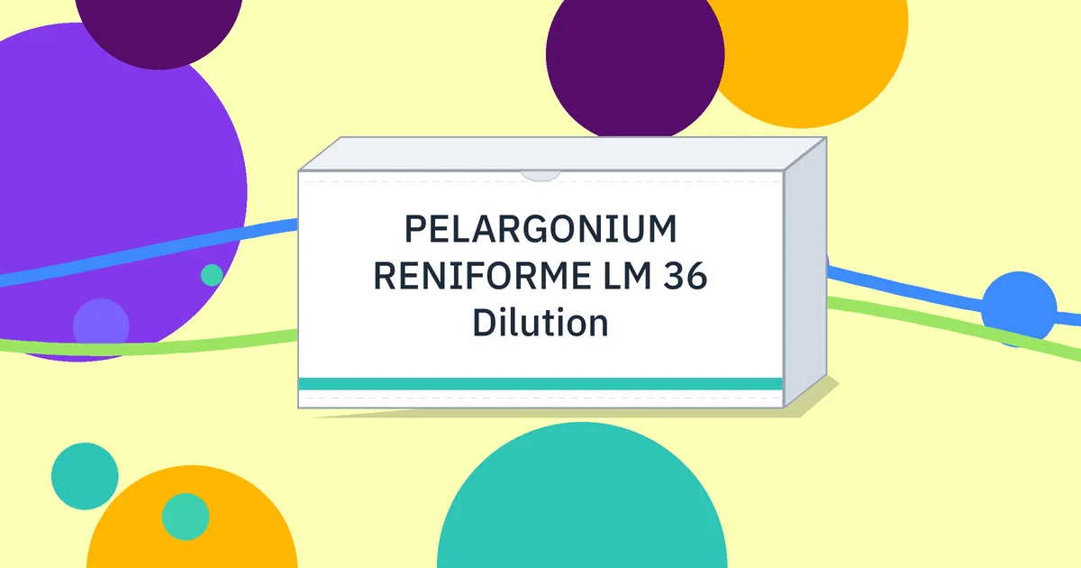Symbolbild: Packung mit der Aufschrift PELARGONIUM RENIFORME LM 36 Dilution (PZN 13633474) – Verfügbarkeit und Bezug in Apotheken in Frankfurt am Main